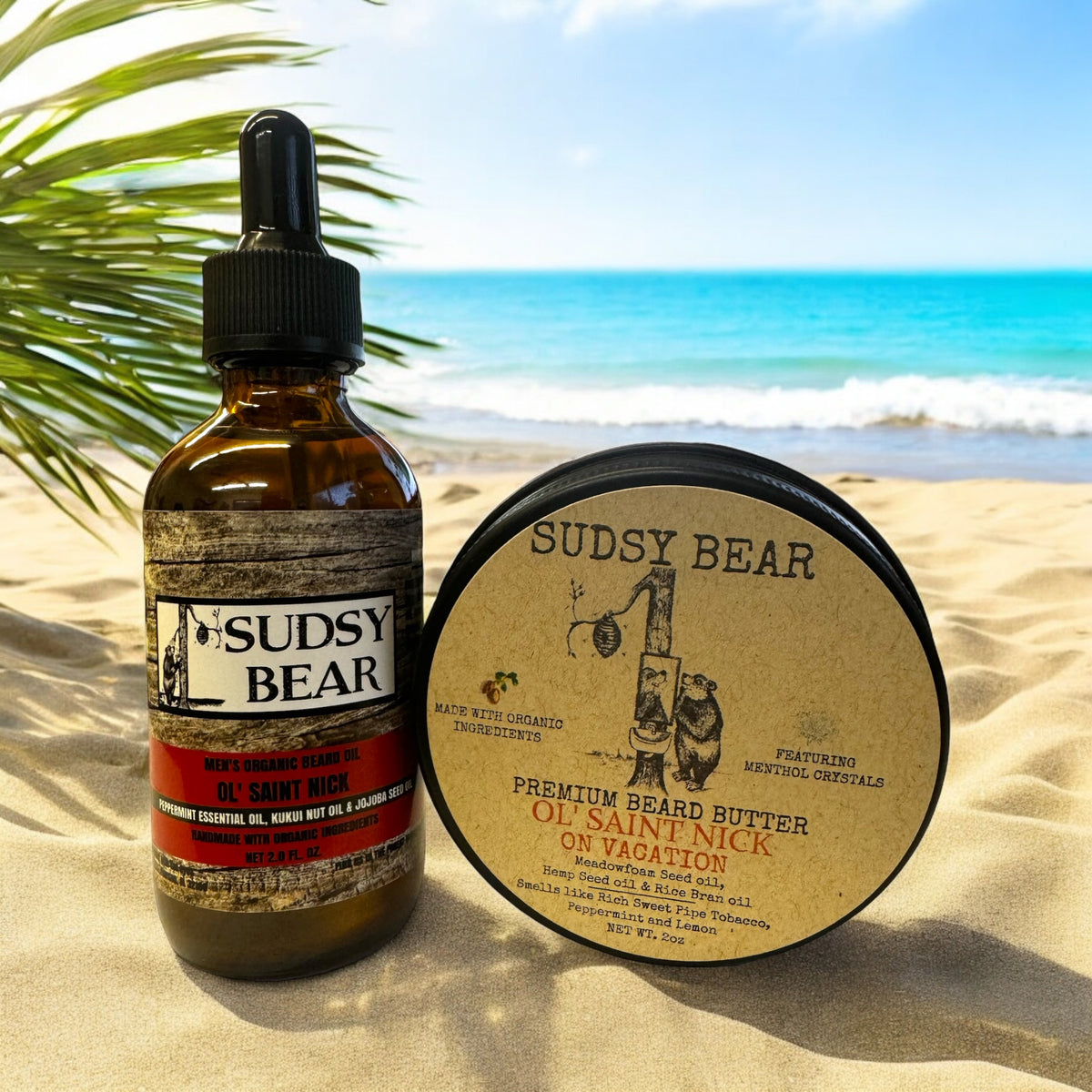 OL' SAINT NICK ON VACATION BEARD DUO – SUDSY BEAR SOAP COMPANY