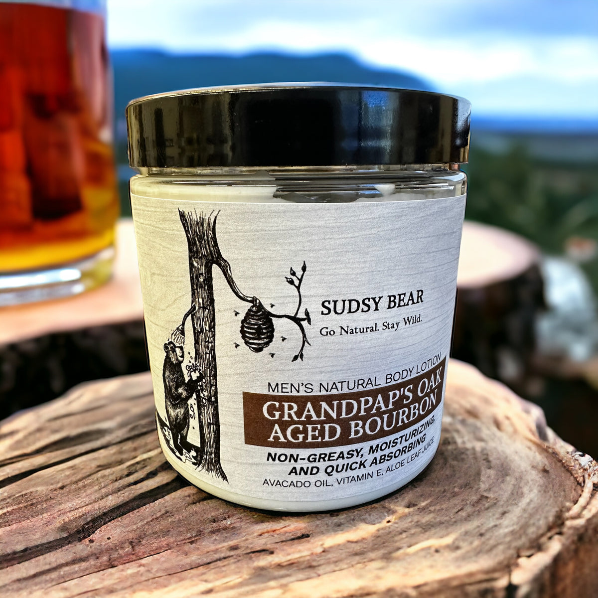 Grandpap's Oak Aged Bourbon Men's Lotion – SUDSY BEAR SOAP COMPANY