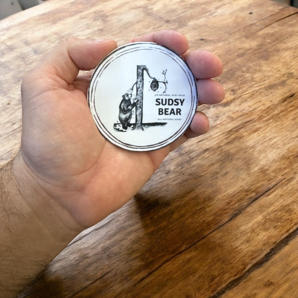 Sudsy Bear Round Sticker – SUDSY BEAR SOAP COMPANY